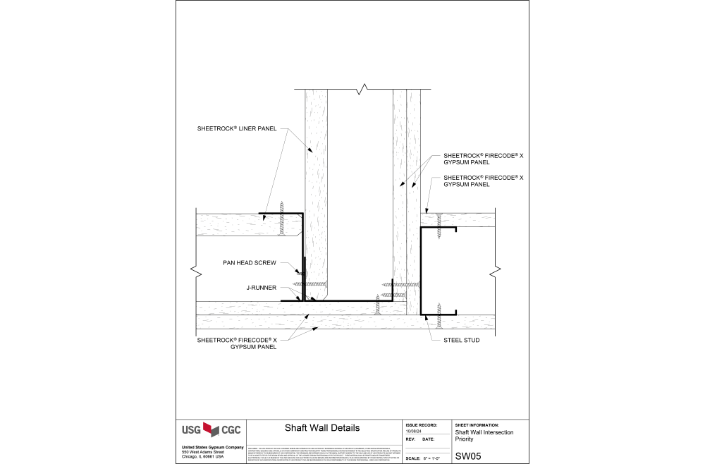 Design Details Details Page - SW05-Shaft Wall Intersection Priority