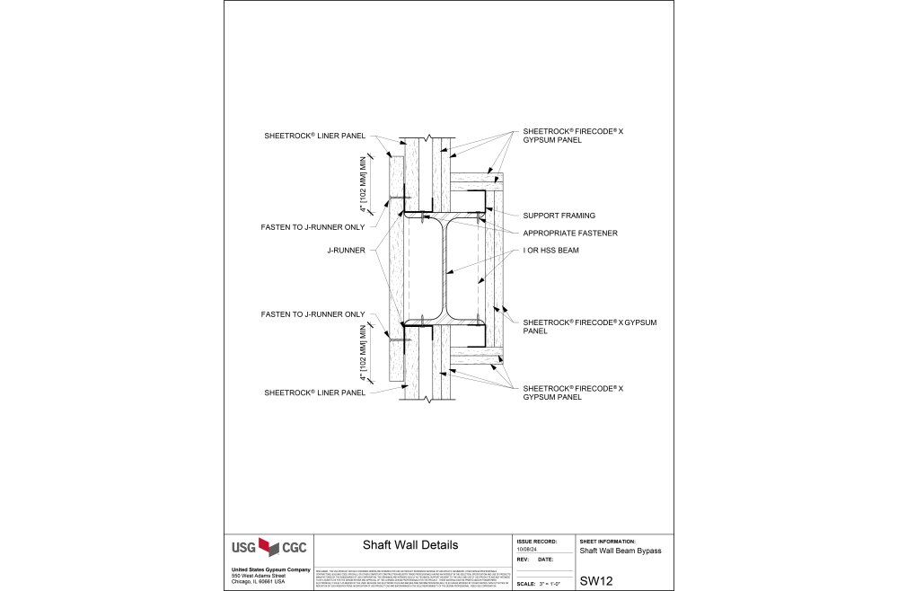 Design Details Details Page - SW12-Shaft Wall Beam Bypass