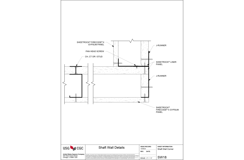 Design Details Details Page - SW18-Shaft Wall Corner