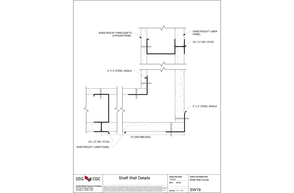 Design Details Details Page - SW19-Shaft Wall Corner