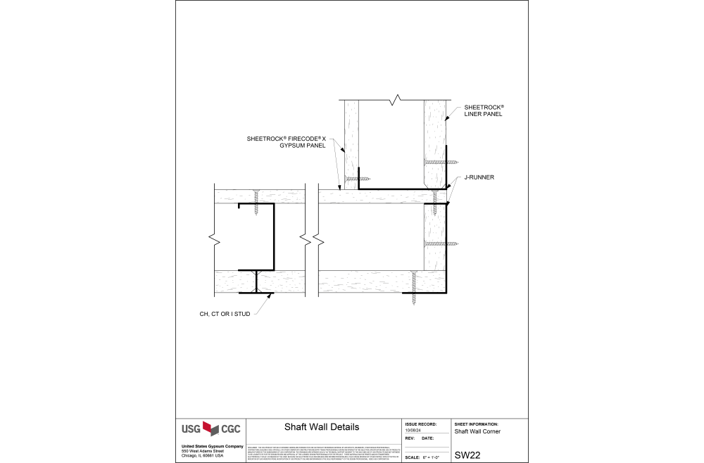Design Details Details Page - SW22-Shaft Wall Corner