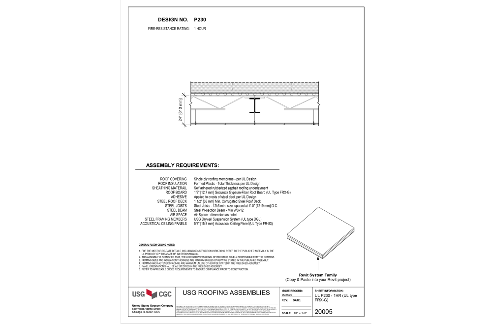 Design Details Details Page - UL P230 with Securock Gypsum-Fiber Roof Board